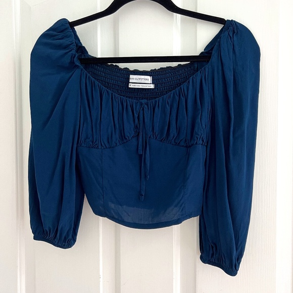 Urban Outfitters | Tops | Uo Ruched Square Neck Cropped Top | Poshmark